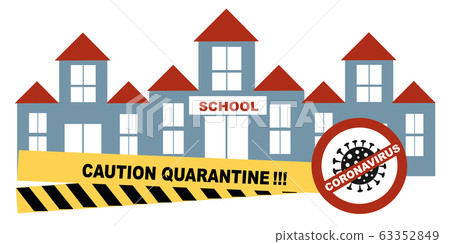 Coronavirus, Closing school, quarantine concept, - Stock Illustration ...