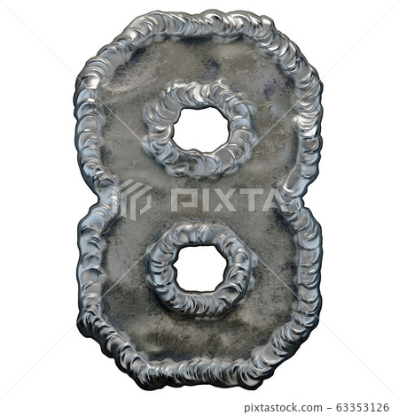 Industrial metal number 8 on white background 3d - Stock Illustration ...