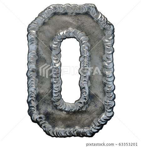 Industrial metal alphabet letter O on white... - Stock Illustration ...