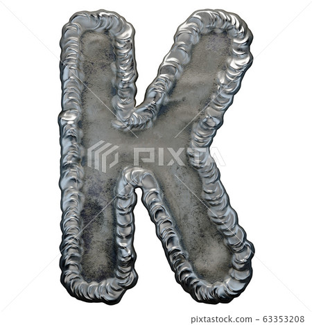 Industrial metal alphabet letter K on white... - Stock Illustration ...