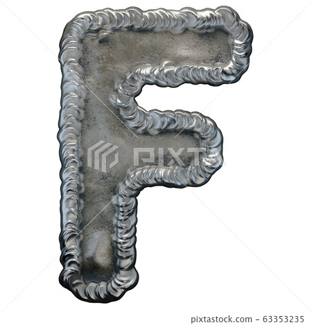 Industrial metal alphabet letter F on white... - Stock Illustration ...