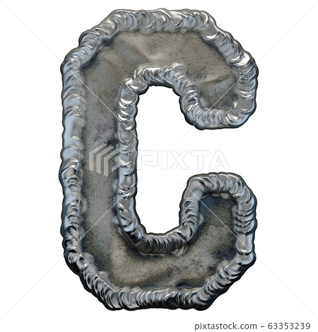 Industrial metal alphabet letter C on white... - Stock Illustration ...