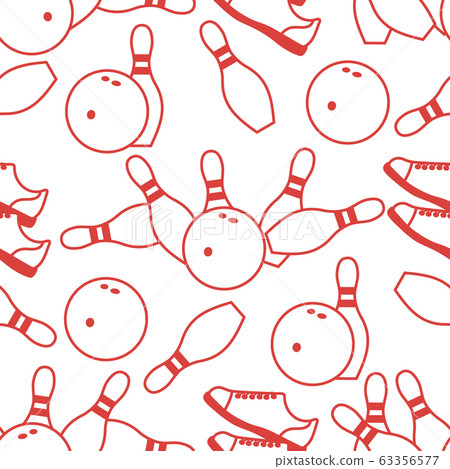 Vector Seamless pattern Bowling Sport Game Strike - Stock Illustration ...