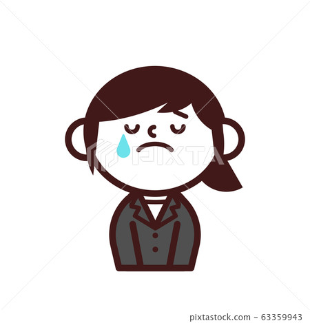 Business suit upper body woman bowing apology cry - Stock Illustration ...