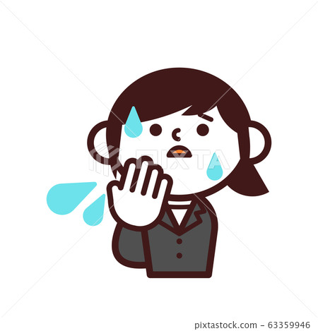 Business suit upper body woman sweat sweating... - Stock Illustration ...