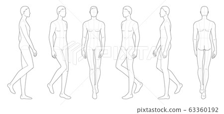 Fashion template of walking men. - Stock Illustration [63360192] - PIXTA