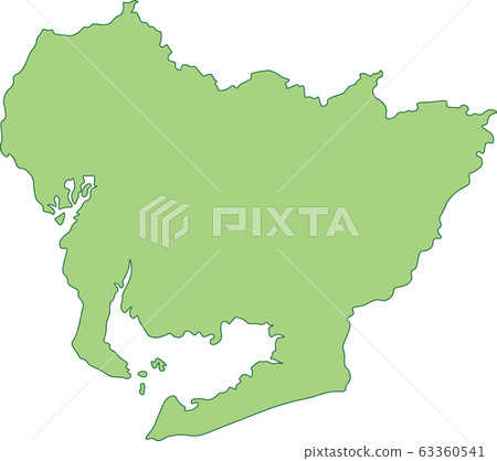 Map of Aichi prefecture _ main line - Stock Illustration [63360541] - PIXTA