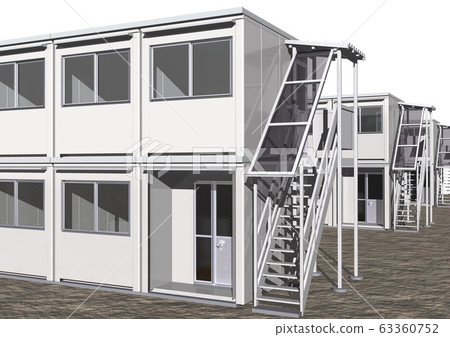 Prefabricated temporary housing - Stock Illustration [63360752] - PIXTA