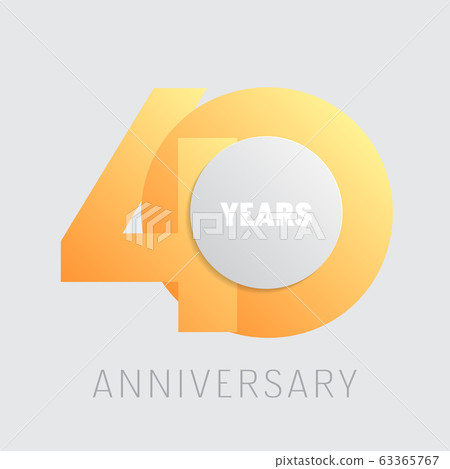 40 years anniversary vector icon, logo. Square... - Stock Illustration ...