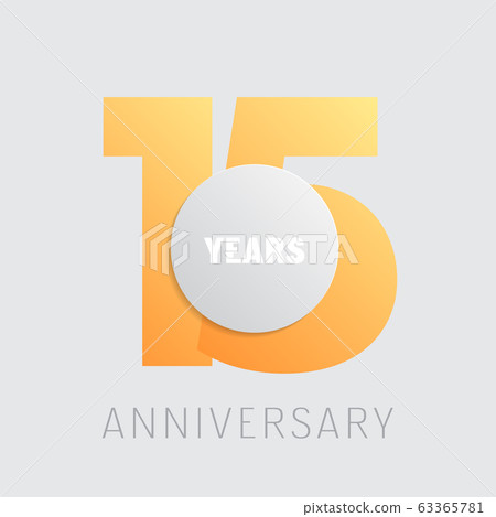 15 years anniversary vector icon, logo. Square... - Stock Illustration ...