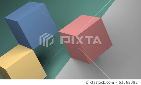 Colorful cubes, 3d rendering illustration - Stock Illustration ...