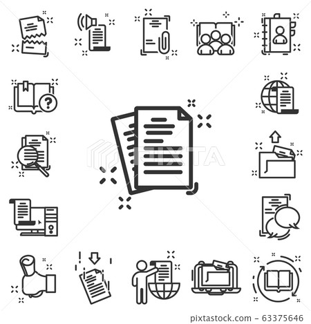 Set of documents thin line icons. - Stock Illustration [63375646] - PIXTA