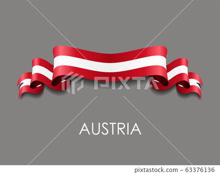 Austrian flag wavy ribbon background. Vector... - Stock Illustration ...