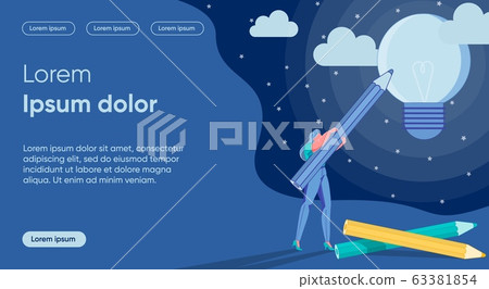 Woman Character Making Dream and Idea Come True. - Stock Illustration ...