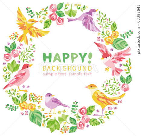 Flower Bird Frame - Stock Illustration [63382643] - PIXTA