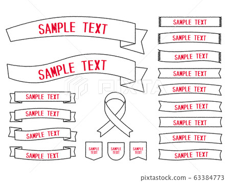 Frame set_Ribbon for heading_Hand drawing style - Stock Illustration ...