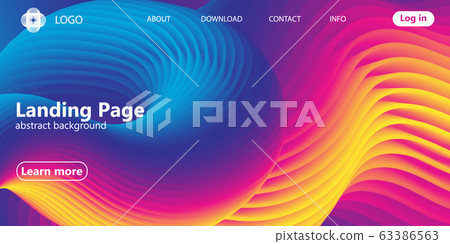 Landing page. Flow shape. Fluid background. Vector - Stock Illustration ...