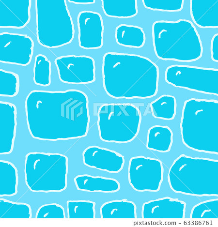 Tile handdrawn seamless blue pattern. Vector... - Stock Illustration ...