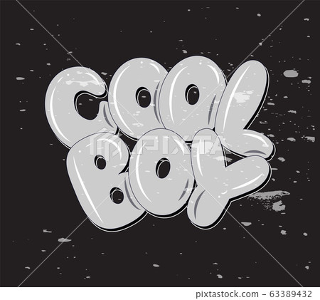 Cool boy hand lettering gray color on chalkboard - Stock Illustration ...