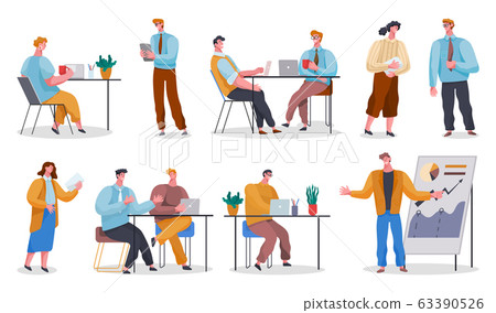 Office Workers Collection, Working Characters - Stock Illustration ...