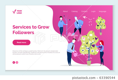 Services to Grow Followers and Likes in Media - Stock Illustration ...