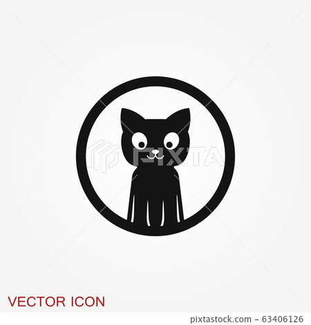 Kitty Vector Icon. Cat symbol isolated on - Stock Illustration ...