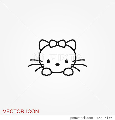 Kitty Vector Icon. Cat symbol isolated on - Stock Illustration ...