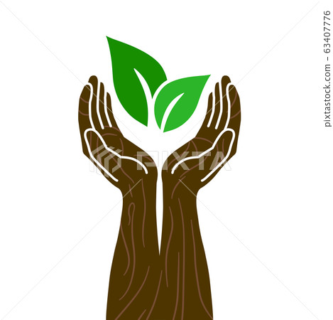 Hand tree and leaves - Stock Illustration [63407776] - PIXTA
