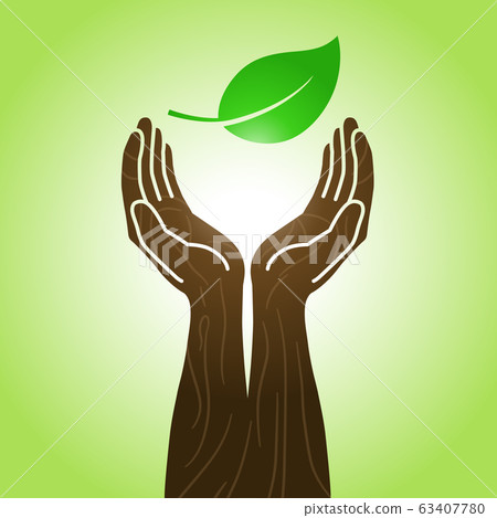 Hand tree and leaves - Stock Illustration [63407780] - PIXTA