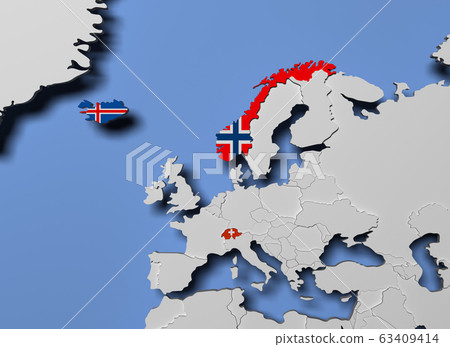 European Free Trade Association EFTA 3d render in - Stock Illustration ...