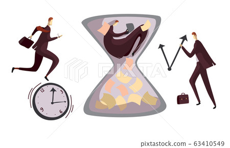 Man Hurrying Up and Stressing Because of... - Stock Illustration ...