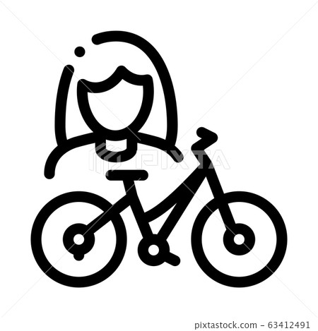 Bike for Women Icon Vector Outline Illustration-插圖素材 [63412491] - PIXTA圖庫