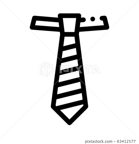 Striped Tie Icon Vector Outline Illustration - Stock Illustration ...