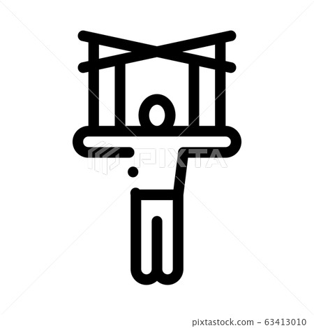 Puppet Show Icon Vector Outline Illustration - Stock Illustration ...