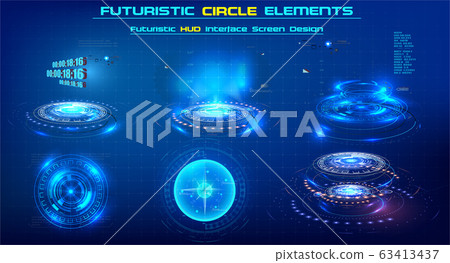 Elements Sci-Fi Modern circle For Graphic... - Stock Illustration ...