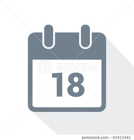simple calendar icon 18 on white background - Stock Illustration ...