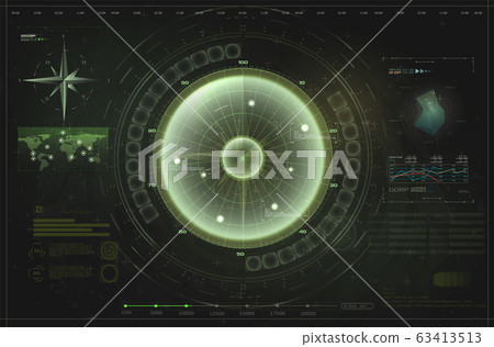 HUD, UI, GUI green interface element radar.... - Stock Illustration ...