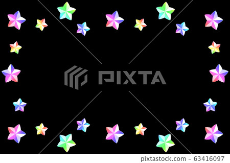 Colorful star frame rectangle black - Stock Illustration [63416097] - PIXTA