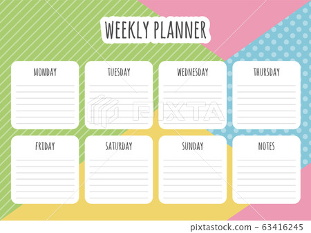Colorful weekly planner with abstract background - Stock Illustration ...