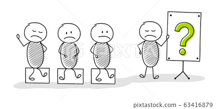 Leader concept - stickmen with question mark - Stock Illustration ...