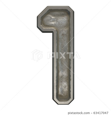 Industrial metal number 1 on white background 3d - Stock Illustration ...