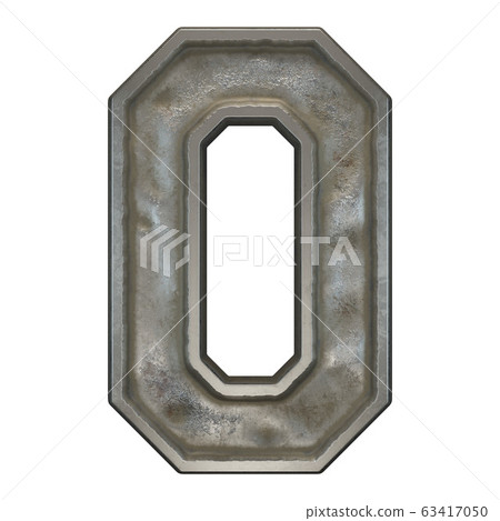 Industrial metal number 0 on white background 3d - Stock Illustration ...