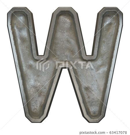 Industrial metal alphabet letter W on white... - Stock Illustration ...