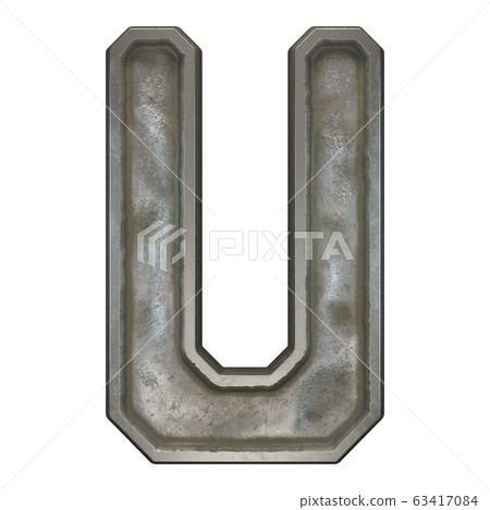 Industrial metal alphabet letter U on white... - Stock Illustration ...