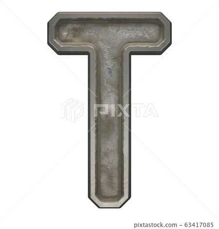 Industrial metal alphabet letter T on white... - Stock Illustration ...