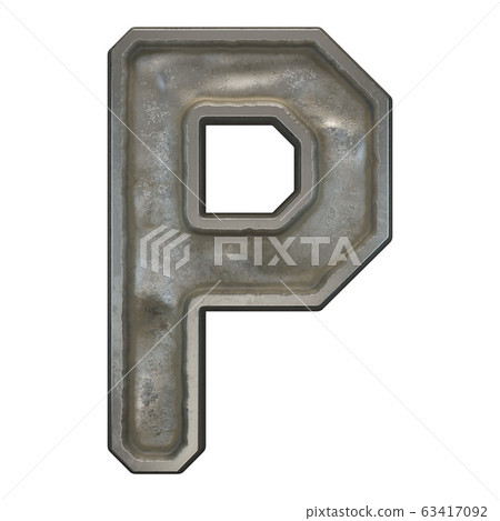 Industrial metal alphabet letter P on white... - Stock Illustration ...