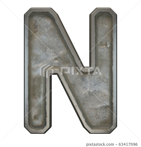 Industrial metal alphabet letter N on white... - Stock Illustration ...