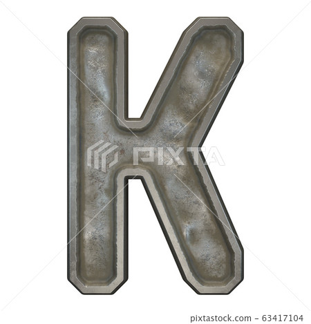 Industrial metal alphabet letter K on white... - Stock Illustration ...