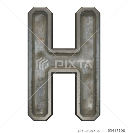 Industrial metal alphabet letter H on white... - Stock Illustration ...