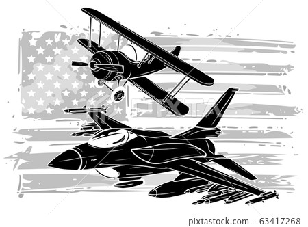 Vector Cartoon Fighter Plane. Twin-engine,... - Stock Illustration ...